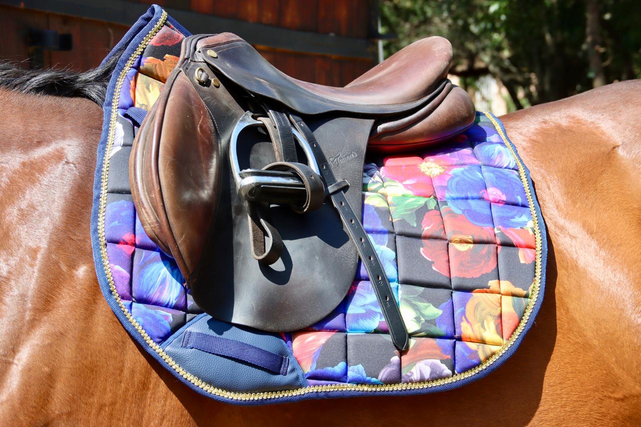 Retro Floral GP Saddle Pad - Equidesignz